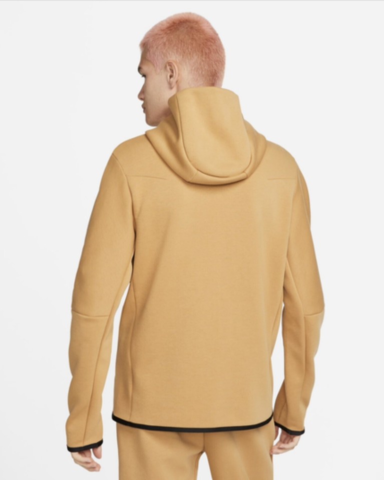 Nike Tech Fleece Hoodie Full Zip Jacket Hoody Gold CU4489-722 Men's ...