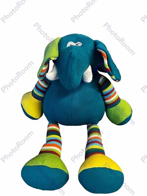 NWOT 18” Pier 1 Imports Rainbow Sock Sweater Neel Elephant Plush ...