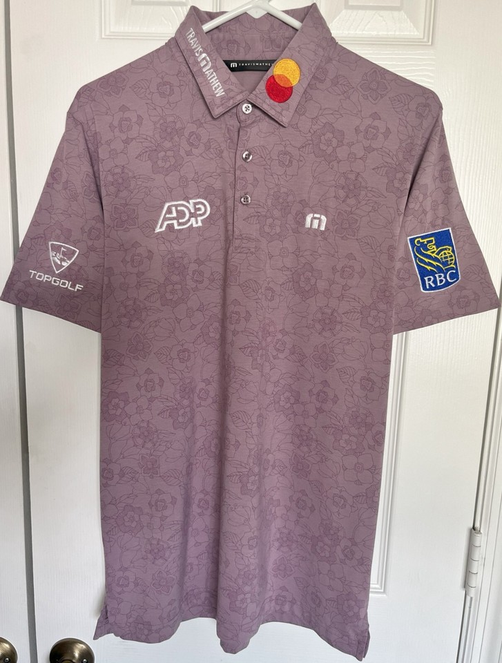 Sam Burns PGA Tour issue Travis Mathew Top Golf polo shirt RBC Size M ...