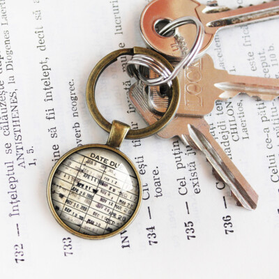 Book Stack Keyring, Book Reader Gift, Reader Library Card Key Chain ...