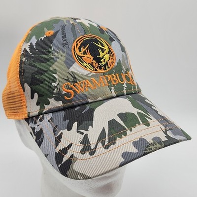 Swamp Buck Hat Embroidered Deer Hunting Camo Hunt Live Orange Mesh ...