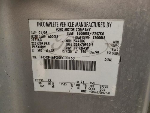 USED 2005 Ford F450 Cab/Chassis AFT AXLE REAR DIESEL FUEL TANK SHIPPED ...