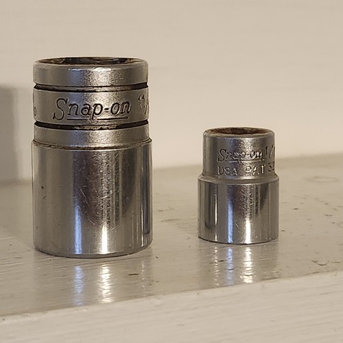 Snap On 2 Shallow Well Sockets Quarter Inch Drive 1/2 & Half Inch Drive ...