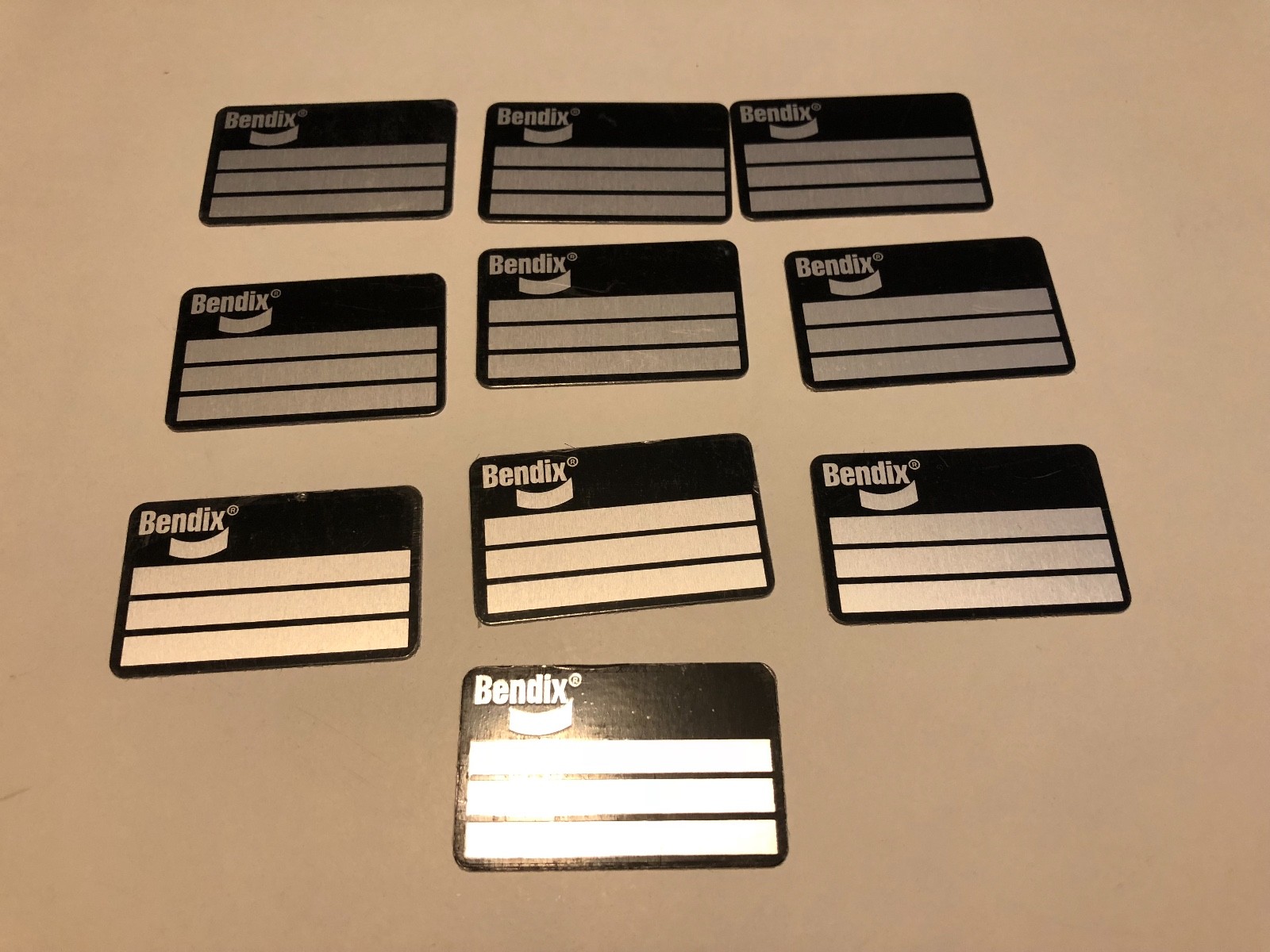 Lot of 10 New Bendix Aviation Blank Data Plate Tag Info Metal Black | eBay