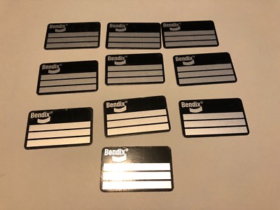 Lot of 10 New Bendix Aviation Blank Data Plate Tag Info Metal Black | eBay