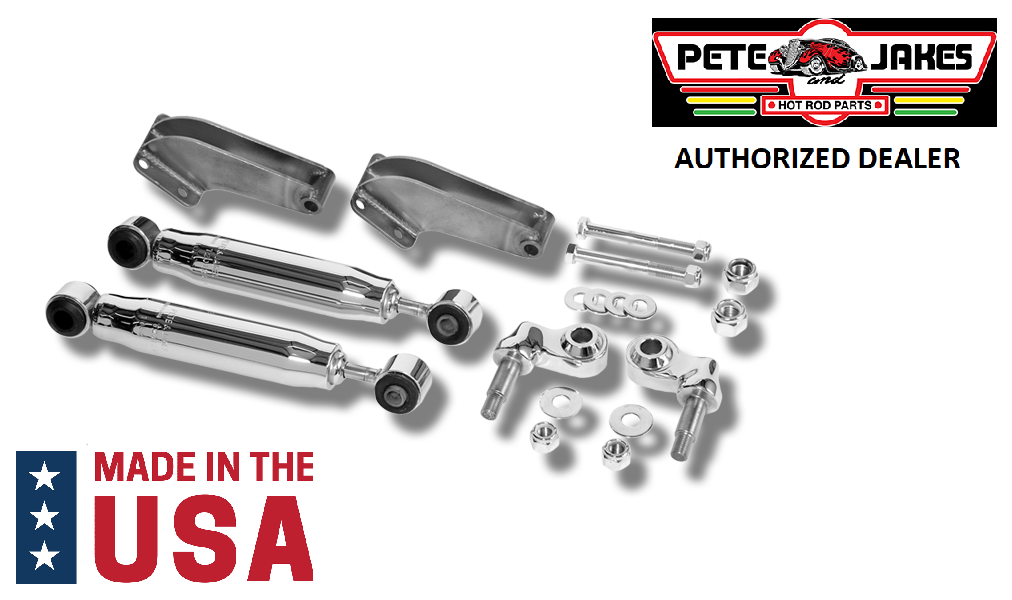 Chrome Bolt-On Front Shock Kit For 1928-1931 Model A & 1932 Ford - Made ...