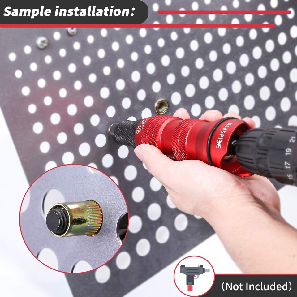 Cordless Drill Electric Rivet Gun Adapter Rivet Nut Drill Adapter Kit ...