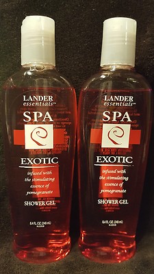 2 Lander Essentials Spa Exotic Shower/Bath Gel~ Essence Of Pomegranate ...