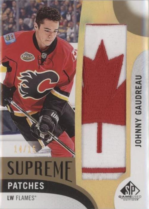 2017-18 SP Game Used - Supreme Patches Johnny Gaudreau #PA-JG /15 (MEM ...