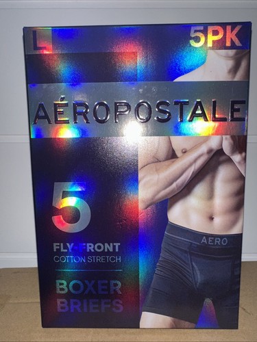 Aeropostale Boxer Briefs 5 Pack Men's Size L (36-38) Cotton Stretch Fly ...
