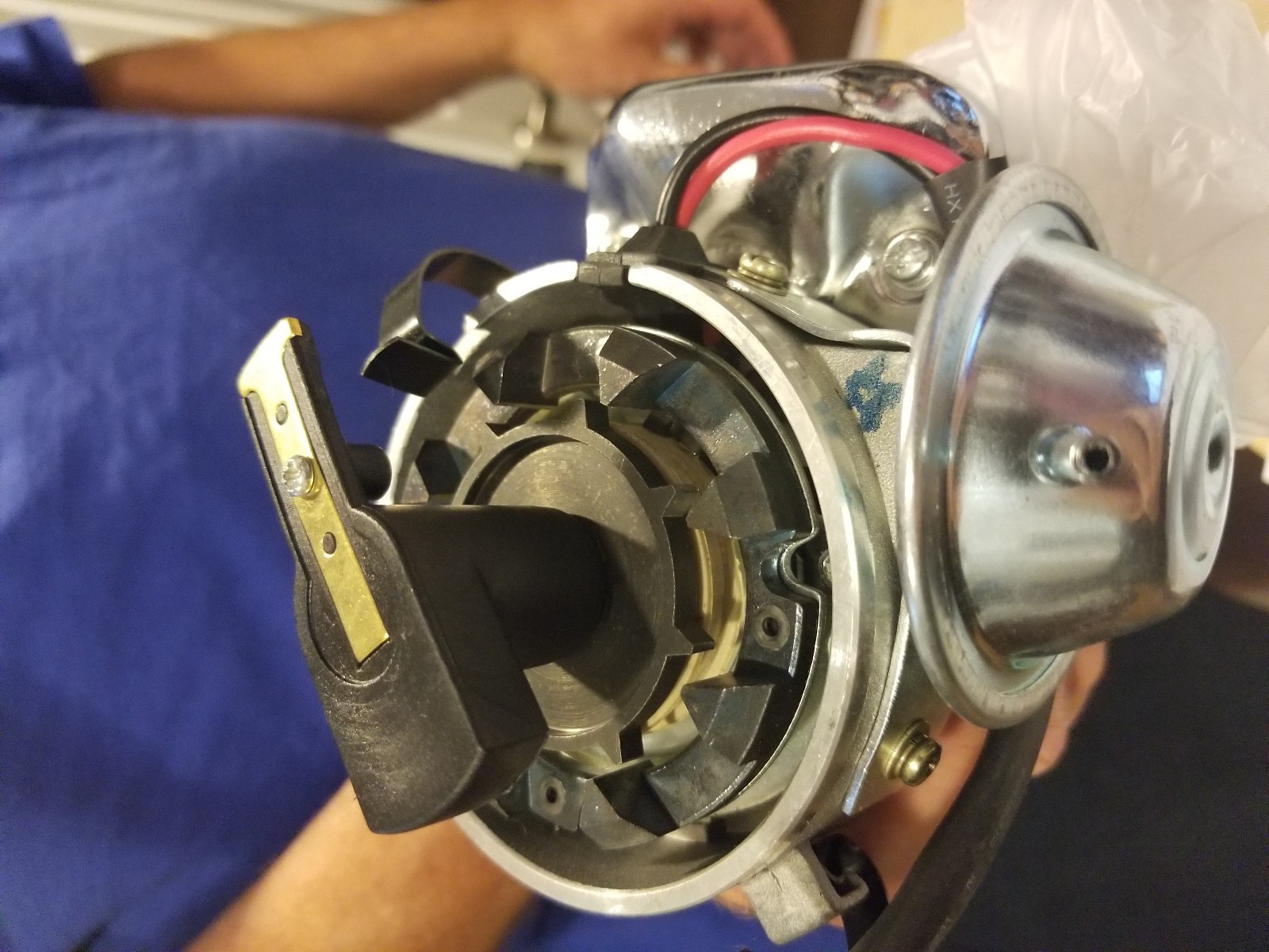 440 CHRYSLER 1959-72 BLUE Small Female HEI Distributor + Chrome Coil ...
