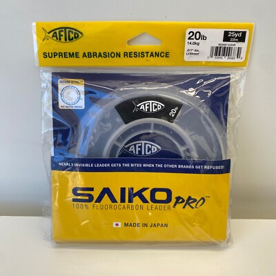 Aftco Saiko Pro 100% Fluorocarbon Leader Line 20lb .017” 25yd Clear | eBay