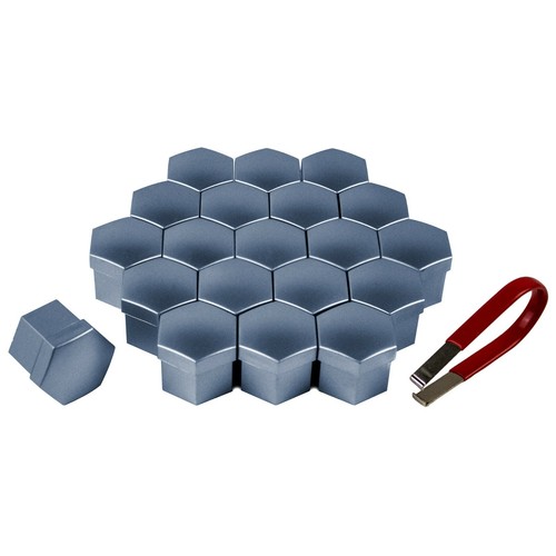 20x Radschraubenkappen Abdeckkappen Radmuttern SW 17/19/21/22 Silber ...