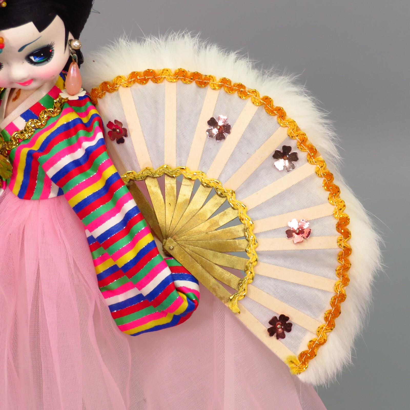 Vintage Big Eye Doll Geisha Fan Dancer Japan Bradley Stockinette Cloth ...