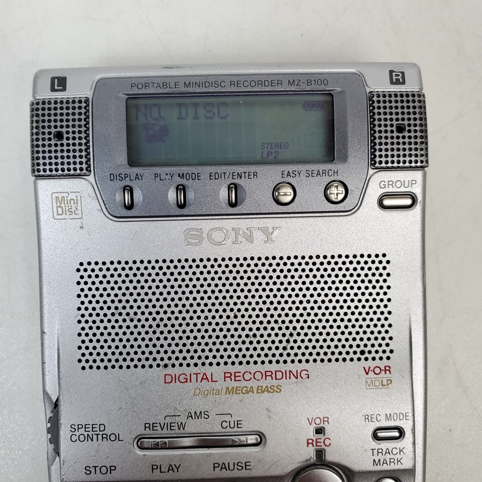 Sony MZ-B100 MiniDisc Portable Player Stereo Recorder Silver | eBay