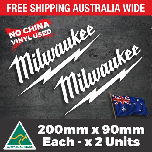 2 x MILWAUKEE Sticker Decal Toolbox Windshield Ute Car Tradie M18 M12 ...