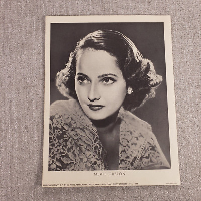 Merle Oberon SUPPLEMENT OF THE PHILADELPHIA RECORD 1930s 8X10 PHOTO ...