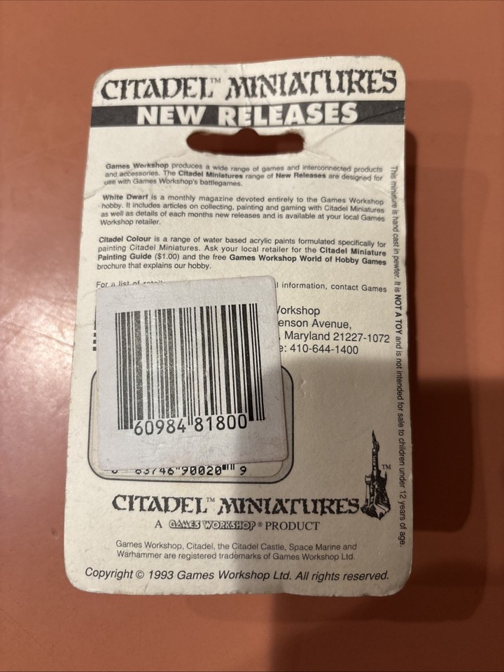 SEALED Dragon Prince of Caledor, 1993 Metal/Plastic Warhammer Citadel ...