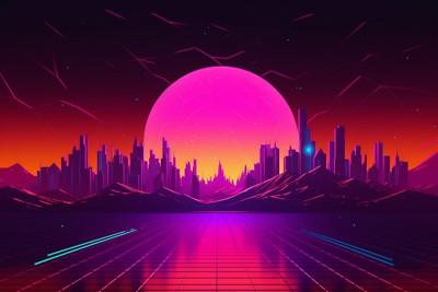 Desktop Background Wallpaper | Synthwave | Retro | 1080p/1440p/4k | eBay