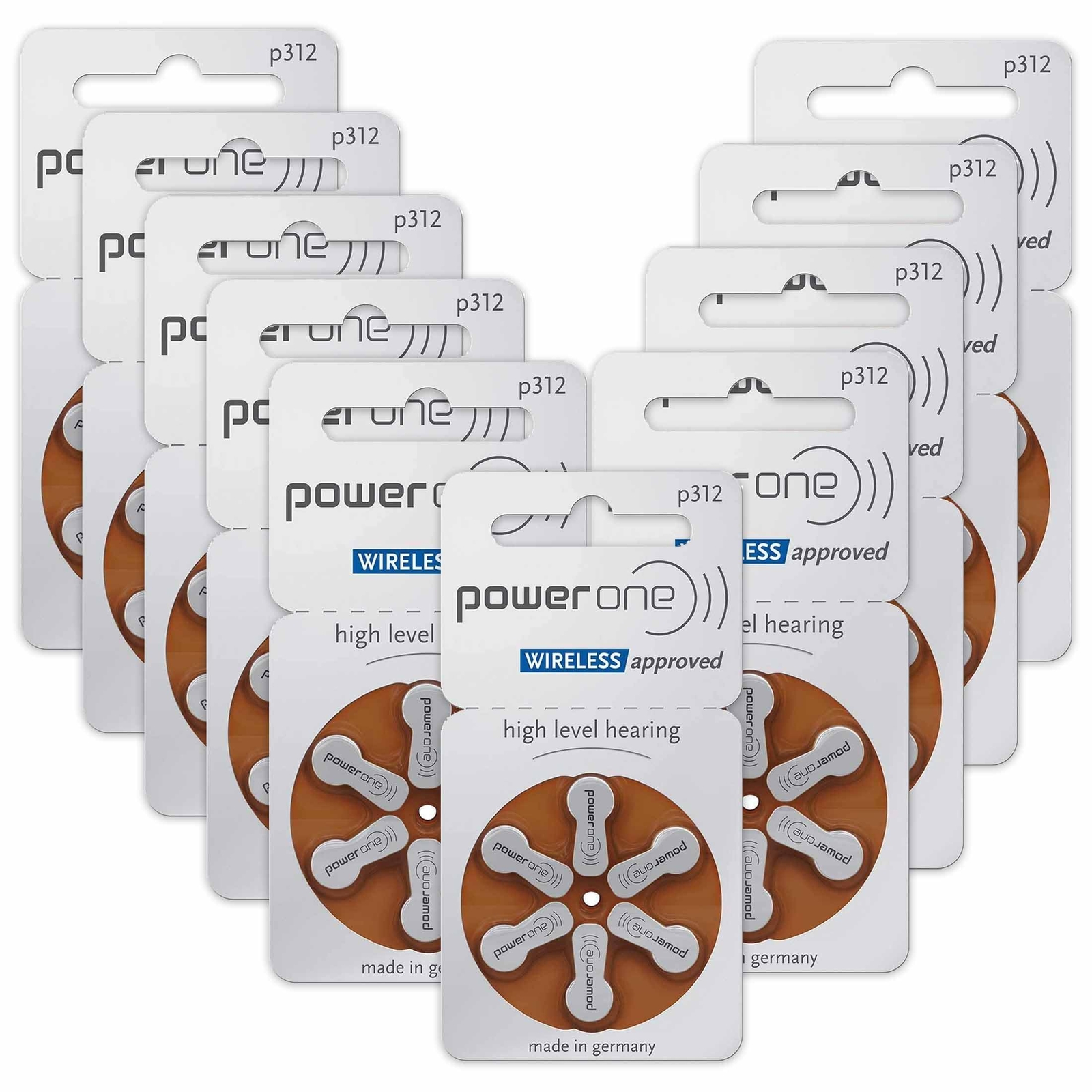 Power One Hearing Aid Batteries Size 312 P312 60 Count Brown Child ...