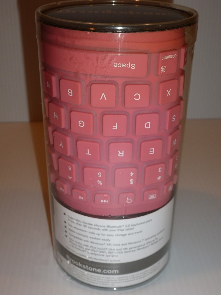 Brookstone Bluetooth Roll Up Keyboard, Pink | eBay