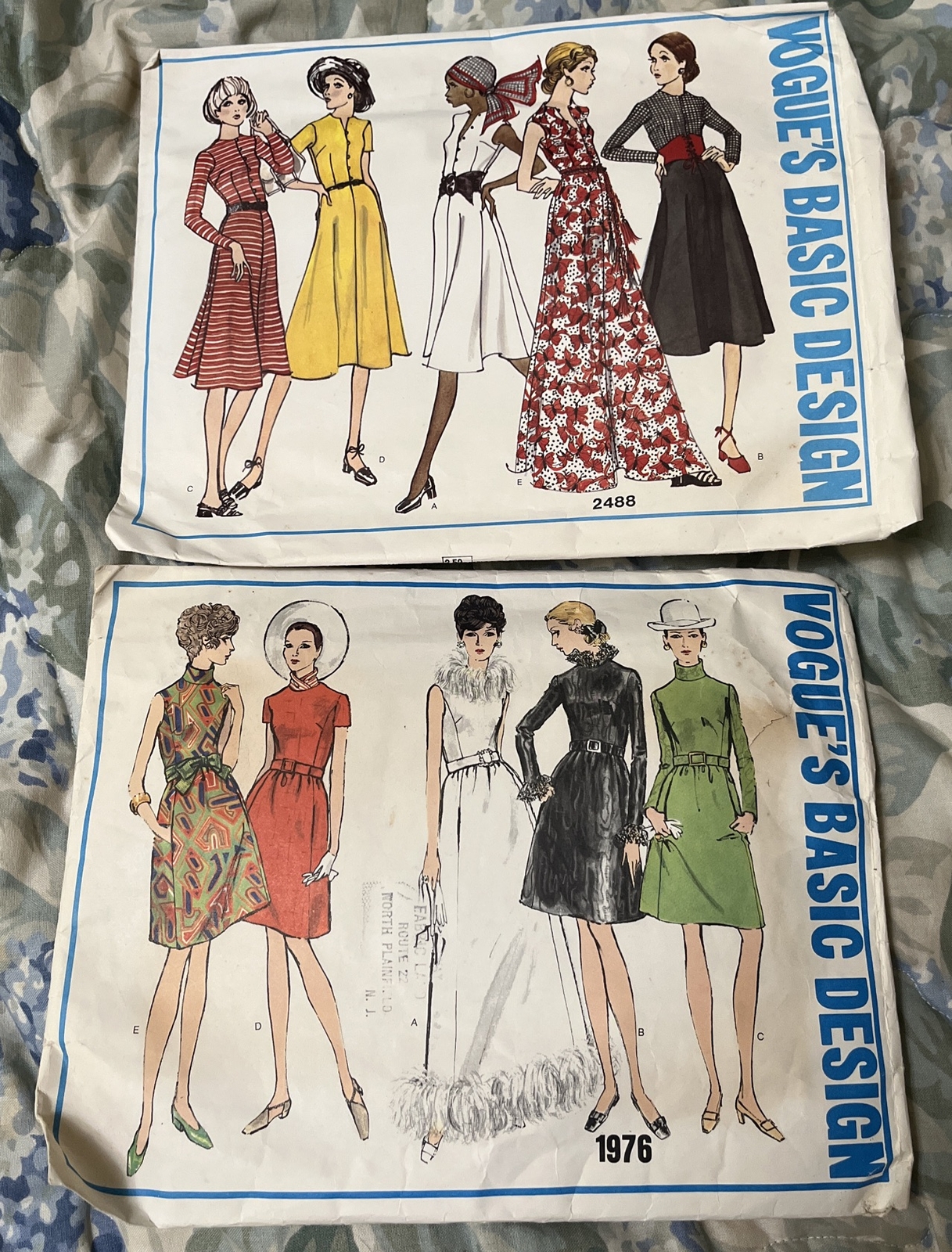 Vogue's Basic Design Sewing Patterns, Size 12 #1976 and 2488 Dresses | eBay