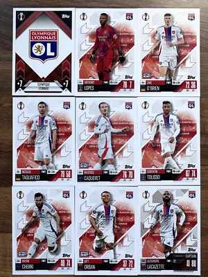 Topps Match Attax 24/25 Olympique Lyonnais Lyon Full Team Base Captain ...