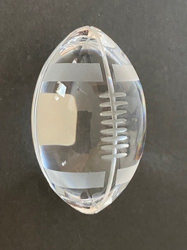 SASAKI Crystal Etched Football Paperweight - Japan | eBay