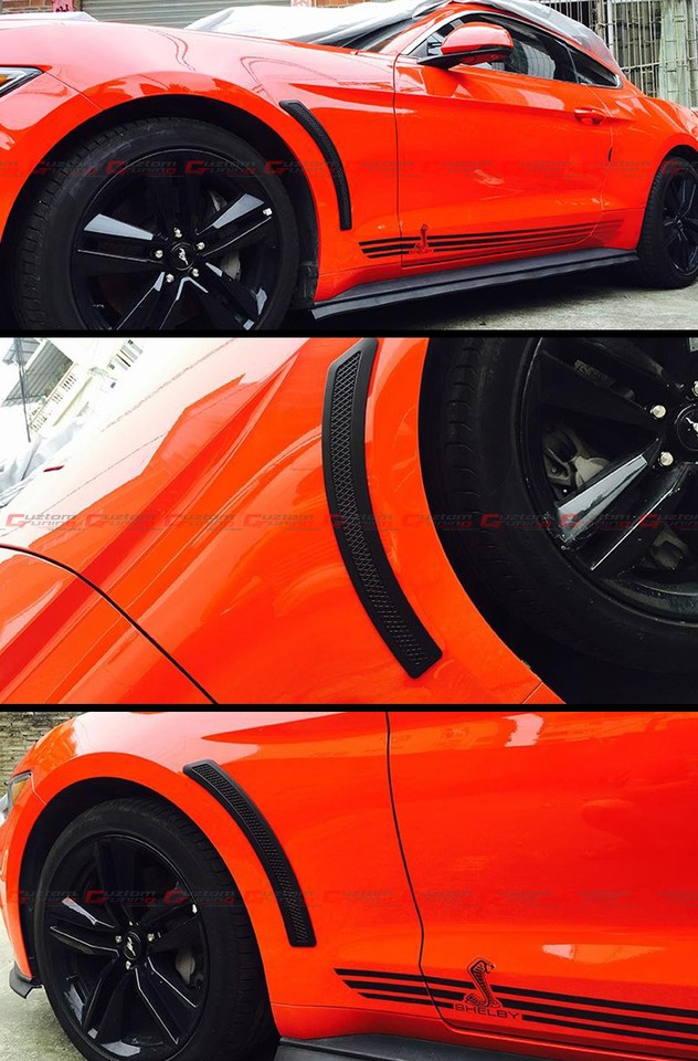 Black Mesh Polyurethane Front Fender Side Vent Cover For 2015-2023 Ford ...