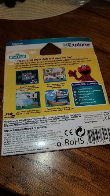 LeapFrog Explorer Leappad2 Sesame Street Grover Elmo Abby Learning Game ...