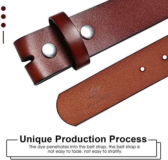 HJONES 38mm Men’s Replacement Belt Leather Belt Strap Without Buckle 1 ...