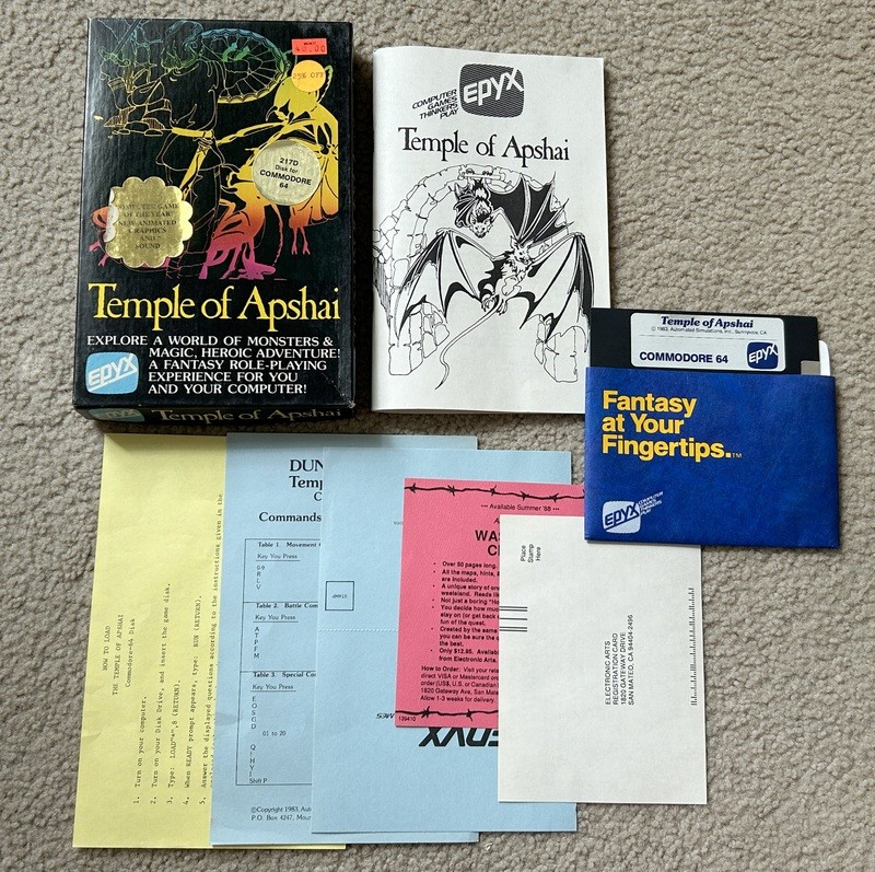 COMMODORE 64 Game - Temple of Apshai Complete CIB Exc Cond. FREE ...