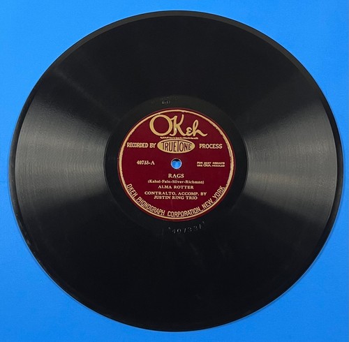 PERSONALITY - Alma Rotter w/ Justin Ring Trio : RAGS - Okeh TrueTone ...