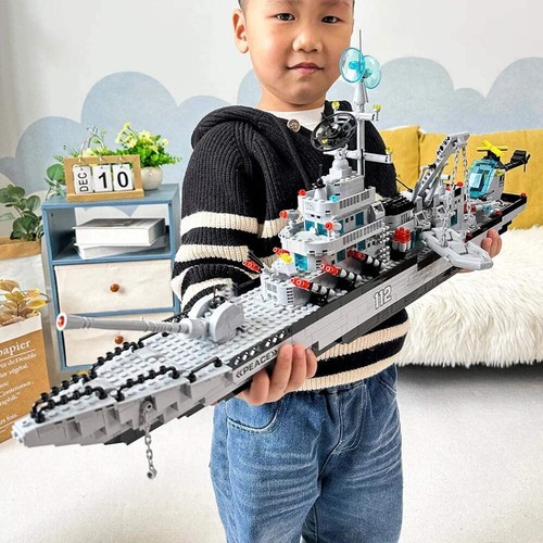 Navy War Chariot Ship Army Boat Plane Model Warships Building Blocks ...