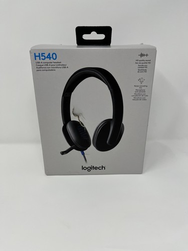 Logitech H540 USB Computer Headset Noise-Canceling Mic HD Sound New ...