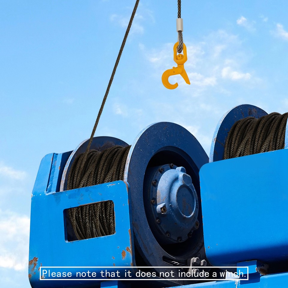 Wire Rope Winch Cable,7/16"x50ft Winch Cable with Self Locking Hook ...