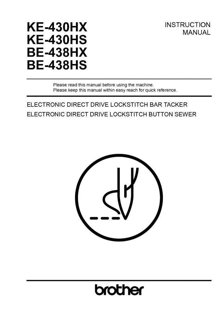 Brother KE-430HX KE-430HS BE-438HX BE-438HS Button Sewer Manual Reprint | eBay
