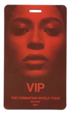 2016 Beyonce The Formation World Tour VIP Pass Badge Boston Gillette ...