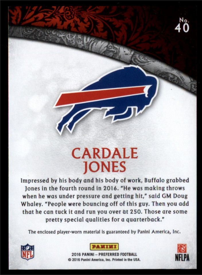 2016 Panini Crown Royale Cardale Jones Rookie Buffalo Bills #40 | eBay