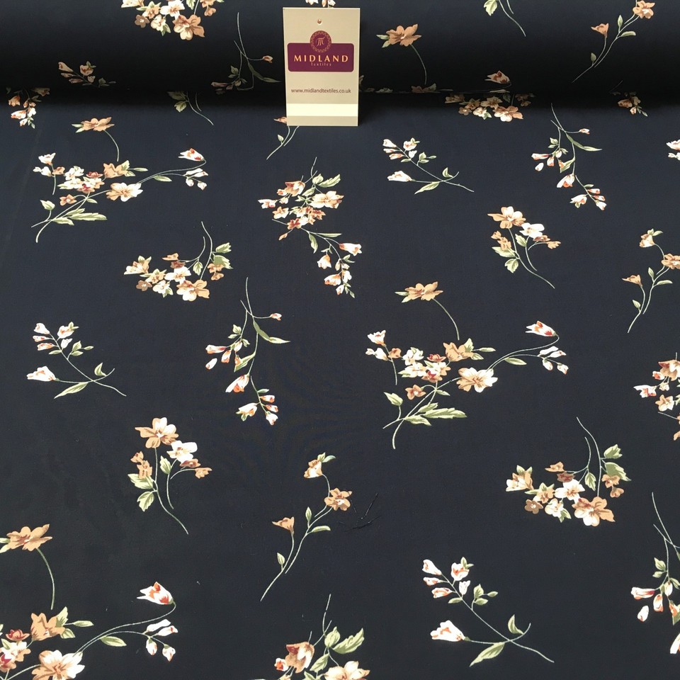 Vintage Floral Printed Viscose Dress Fabric 58" wide MA884 Mtex | eBay UK