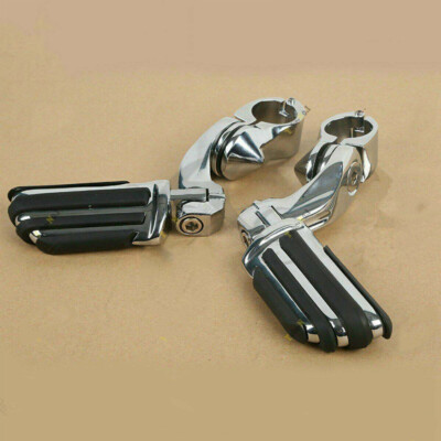 Foot Pegs Footrests Pedal Front Foot Rest Chrome Rubber Motor Fits For ...