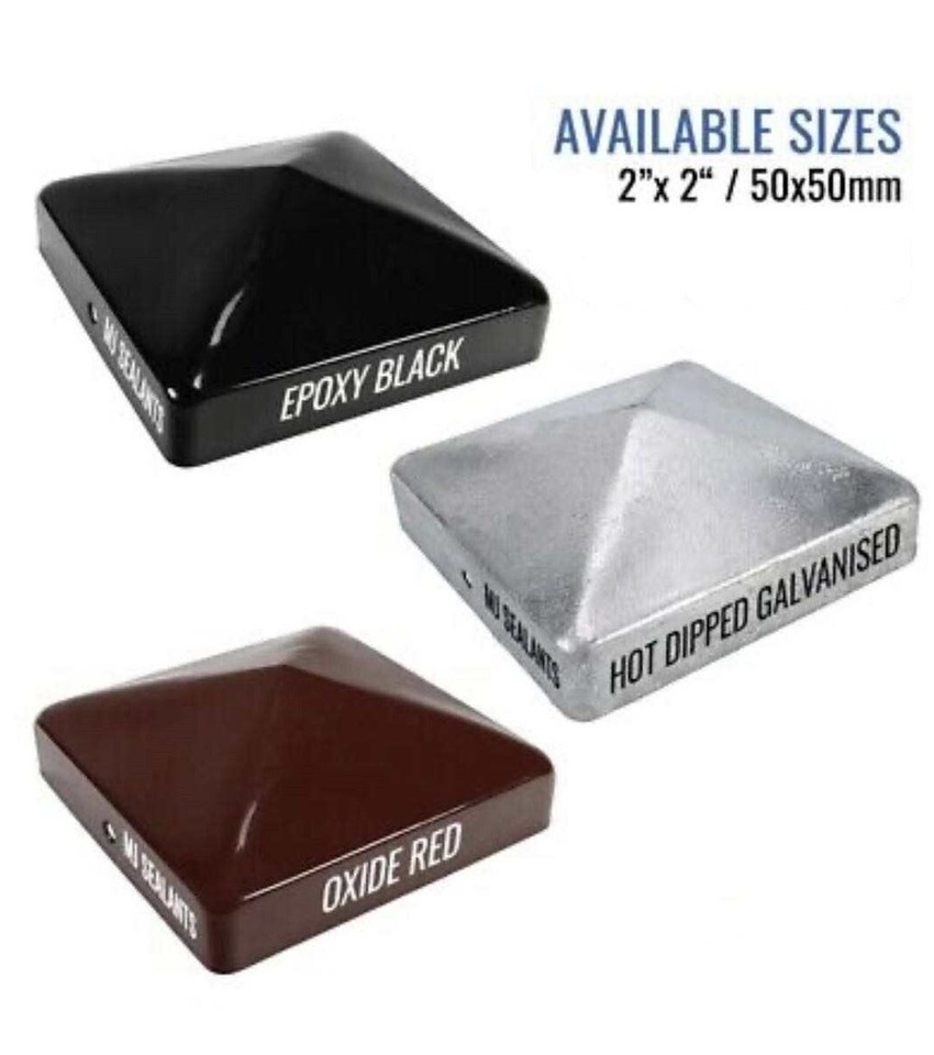 10 caps METAL FENCE POST CAPS | Oxide Red / Zinc Dip Galvanised / Epoxy ...
