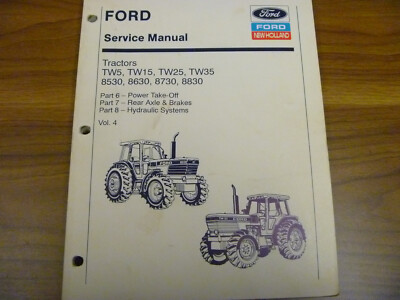 Ford New Holland 8530 8630 8730 8830 Tractor Hyd PTO Vol 4 Service ...