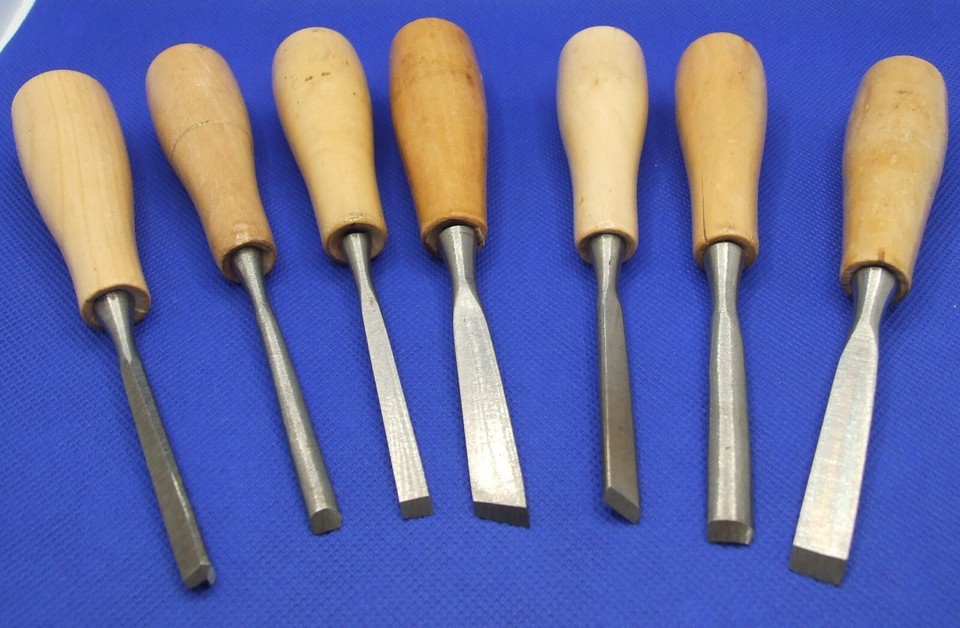Vintage Wood Carving Hand Chisels & Gouges - Set of 7 - EUC | eBay
