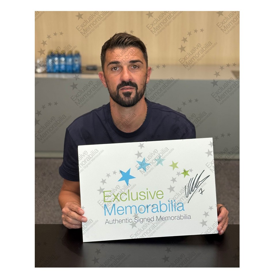 David Villa Signed Original Barcelona 2011-12 Soccer Jersey. Icon Frame ...