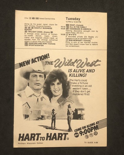 1980’s Hart To Hart TV Show TV Guide Magazine Ad 0C24 | eBay