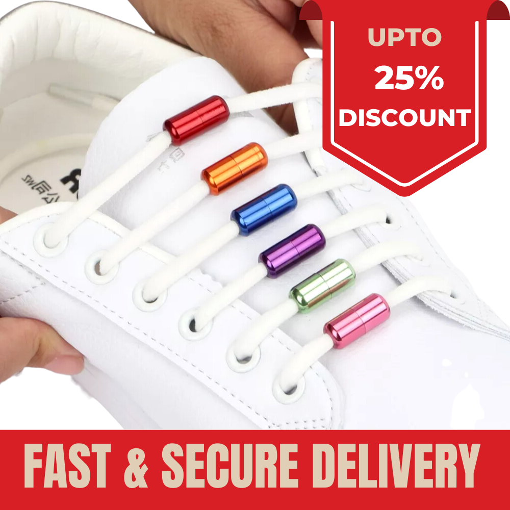 No Tie Shoelaces Elastic Trainer laces Lazy Easy No-tie Shoe Laces ...