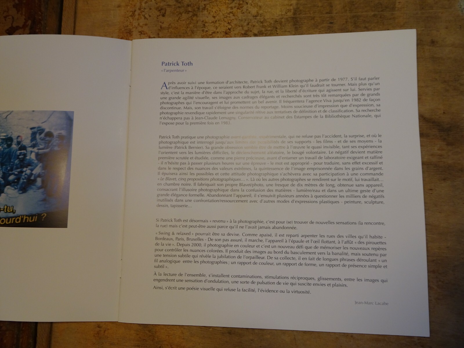 Monographie Patrick Toth "L'Arpenteur" Expo Photo Château d'Eau Toulouse 2006 | eBay