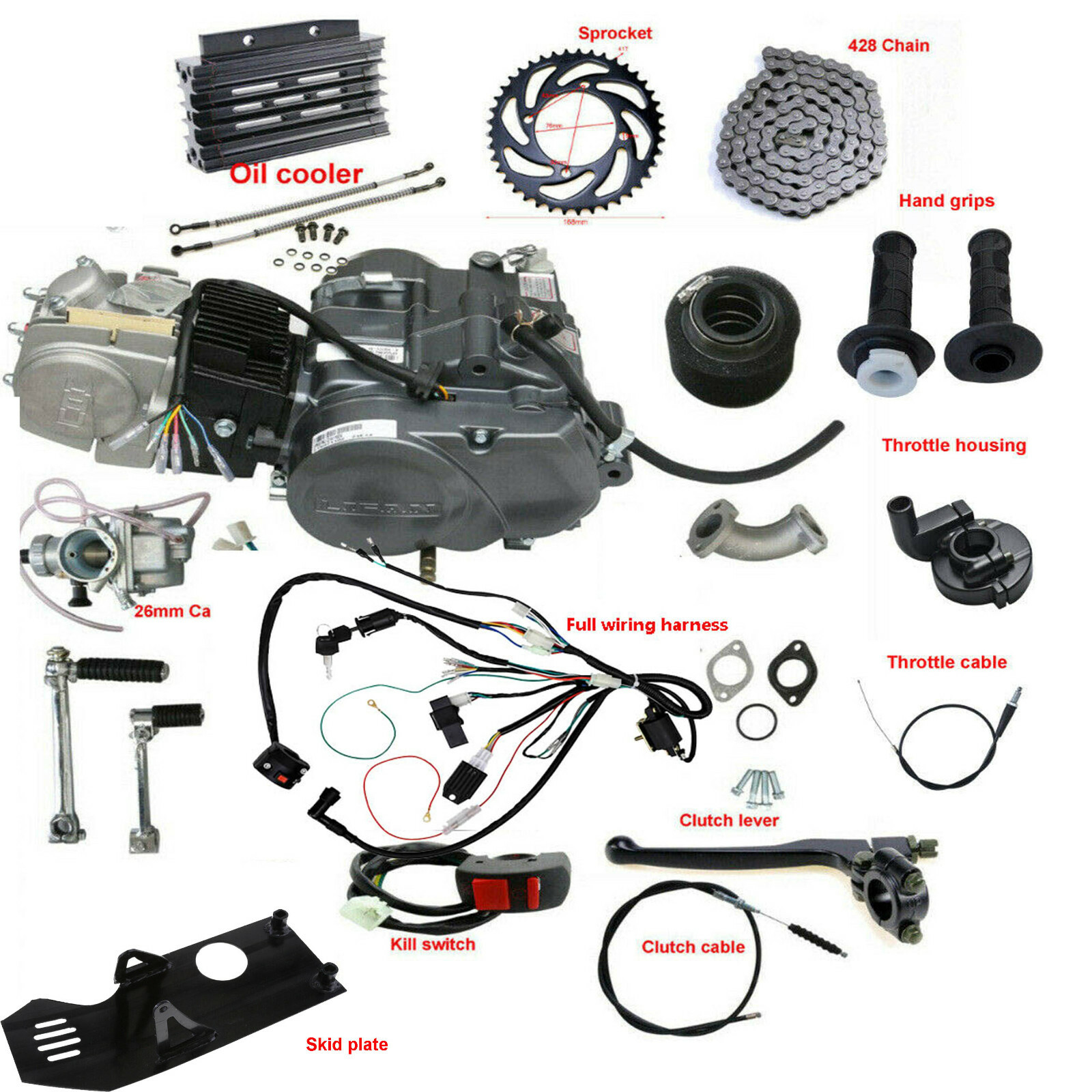 Lifan 140cc Engine Motor Kit For Pit Bike Honda Trail CT70 CT110 XR 70 ...