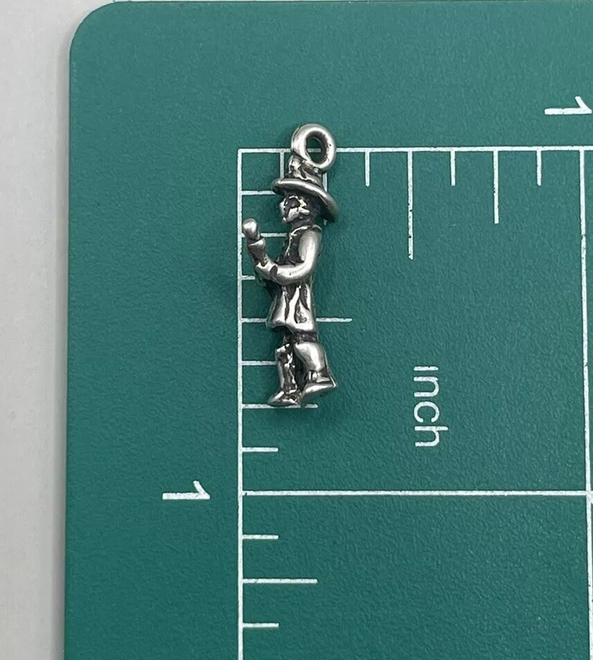 Fireman w/ hose Sterling Silver Charm .925 Firefighter | eBay